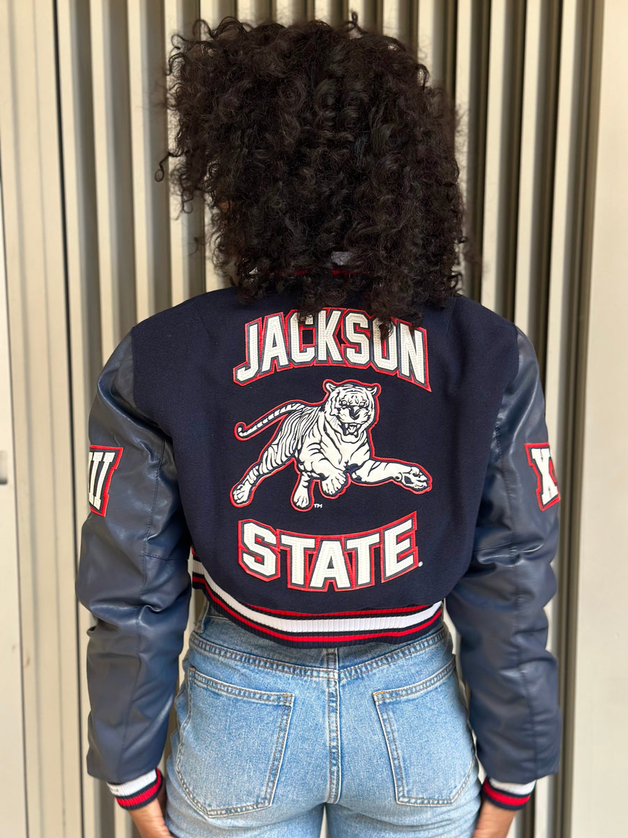 (Women) Jackson State University Varsity Jacket – Campus Remix